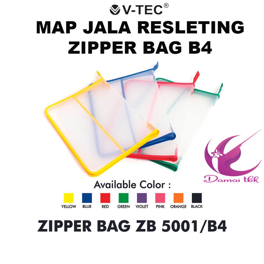 Jual Map Jala Resleting / Zipper Bag B4 V-tec ZB 5001/B4 | Shopee Indonesia