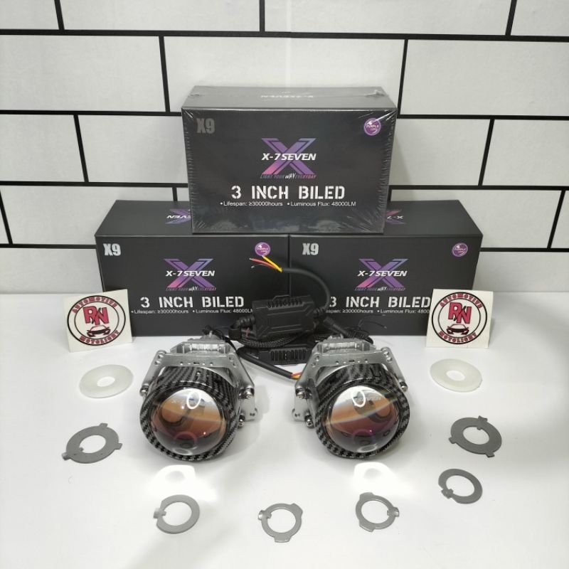 Jual Lampu Headlamp Projector Biled X-7 Seven X9 3 Inchi Blue Lens ...
