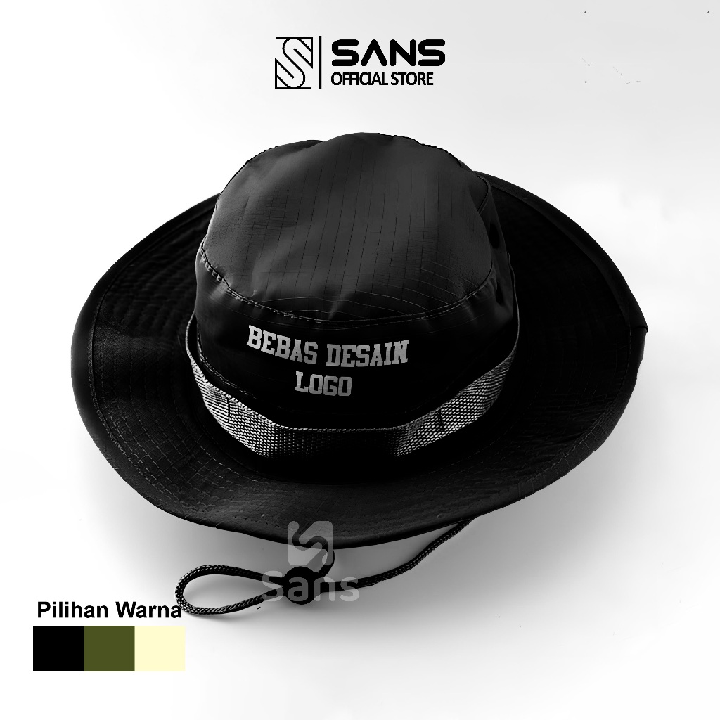 Jual Topi Rimba Bebas Custom Logo Sablon DTF - Topi Rimba Outdoor ...