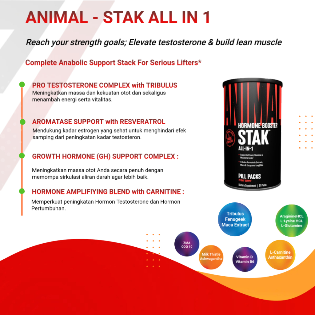 Jual Universal Nutrition - Animal Stak 21 Packs Tribulus Cutting ...