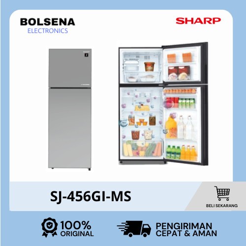 Jual SHARP SJ-456GI-MS Kulkas 2 Pintu Shine Series J-Tech Inverter 352L | Shopee Indonesia