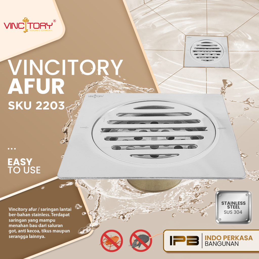 Jual FLUSSO Saringan Got Floor Drain Anti Kecoa Stainless Afur Lantai ...