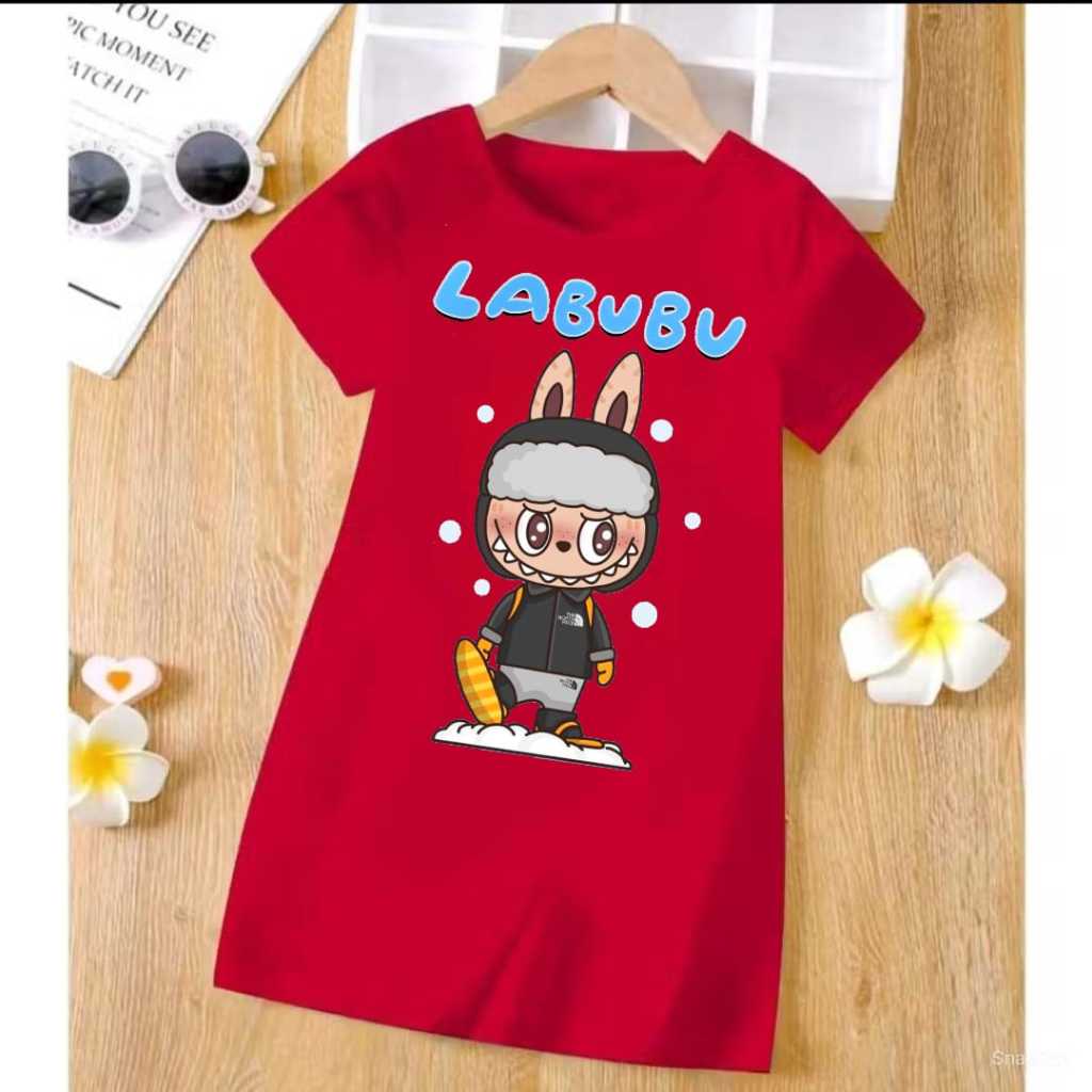 Jual Daster anak perempuan usia 2-13 tahun motif Labubu 3 DTF // dress ...