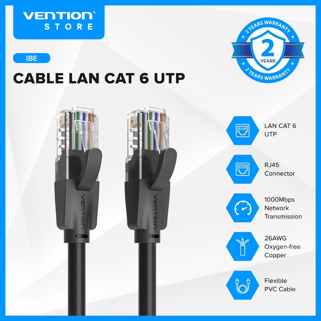 Jual VENTION Kabel LAN UTP RJ45 Gigabit Ethernet Cat6 Cat5e ( 0.5 - 15 ...