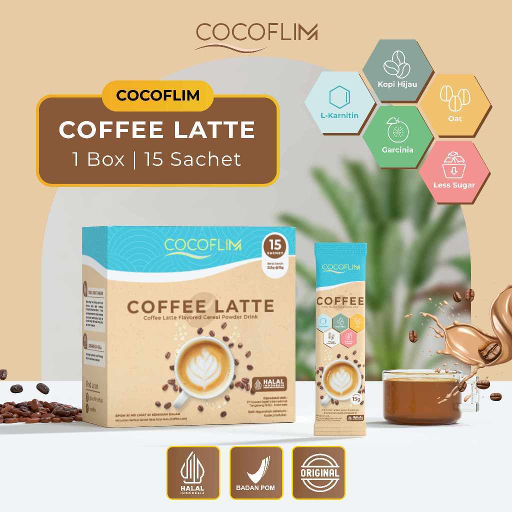 Jual Cocoflim Coffee Latte 1 Box Isi 15 Sachet | Minuman Rasa Kopi ...