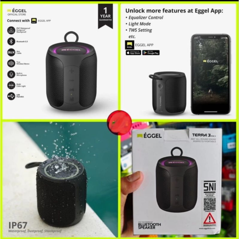 Jual Eggel Terra 3 Mini S 360 terra3mini S Portable Bluetooth speaker ...