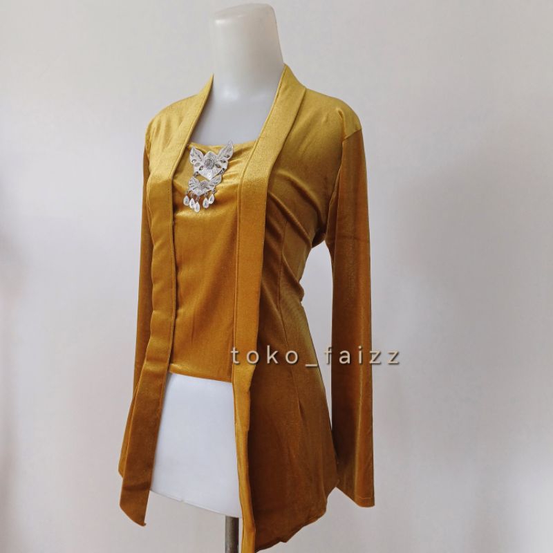 Jual Kebaya Kutubaru Beludru Premium/Kebaya Kuning Kunyit/Kebaya ...