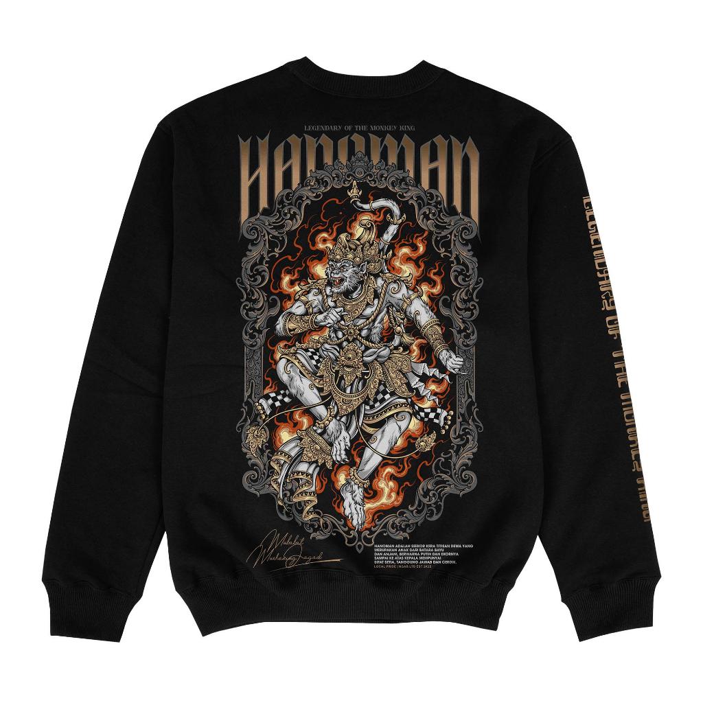 Jual Ngab Sweater Suiter Crewneck Distro Unisex Hanoman V2 Hitam CRW019 ...