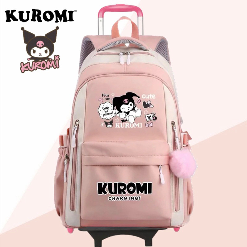 Jual Kuromi Charming SANRIO Tas ransel anak perempuan tas sekolah anak SD TK tas ransel troli ...