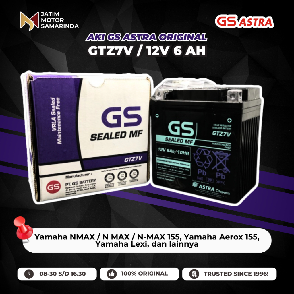 Jual Aki GS ASTRA GTZ7V 12V 6 Ah Sesuai Untuk NMax Aerox 155 Lexi ...