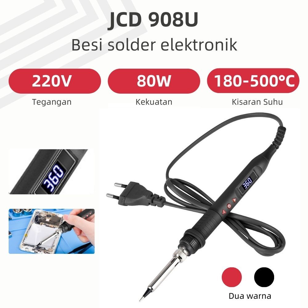 Jual JCD 80W Solder Besi 908U Suhu Konstan Listrik Suhu Setrika Listrik LCD Tampilan Digital ...