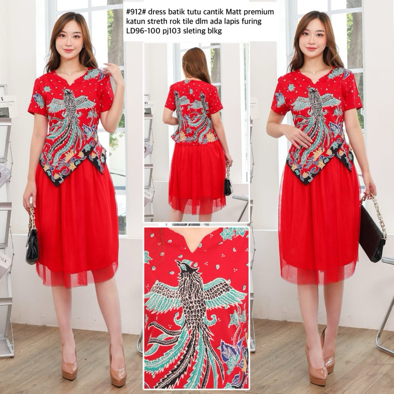 Jual #912 Dress batik rok tutu cakep banget | Shopee Indonesia