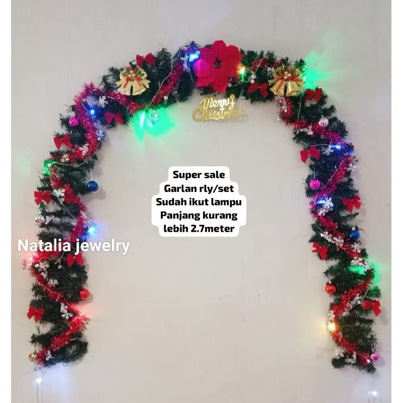 Jual garlan rotan pvc premium garlan natal tidak gampang rontok ...