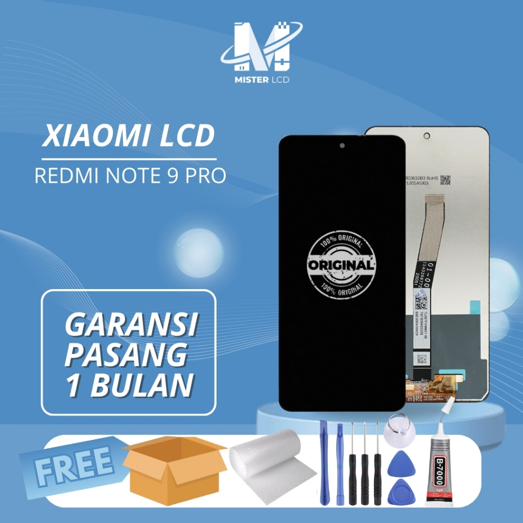 Jual LCD XIAOMI REDMI NOTE 9 PRO FULLSET ORIGINAL FREE LEM + OPENING SET | Shopee Indonesia