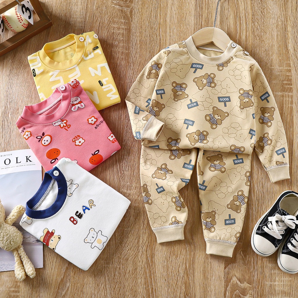 Jual MIBABY PIYAMA TIDUR BAHAN KATUN LEMBUT/BAJU TIDUR ANAK LENGAN ...