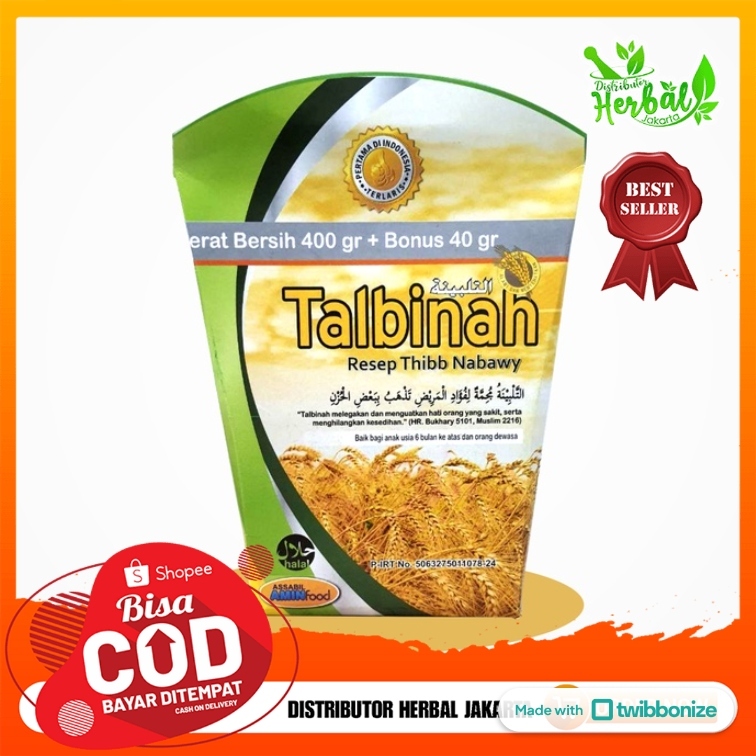 Jual Talbinah Resep Thibb Nabawy 400gr + 40gr Tepung Gandum Nabawi 100% ...
