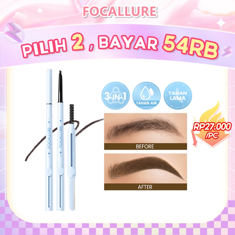 Jual FOCALLURE Pro-shaping 3-in-1 Eyebrow Pencil Multi-use Triangular ...