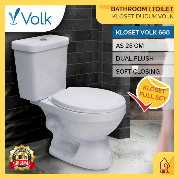 Jual KLOSET DUDUK VOLK SOLARIS 660 WD AS 25 CM DUAL FLUSH SOFT CLOSING ...