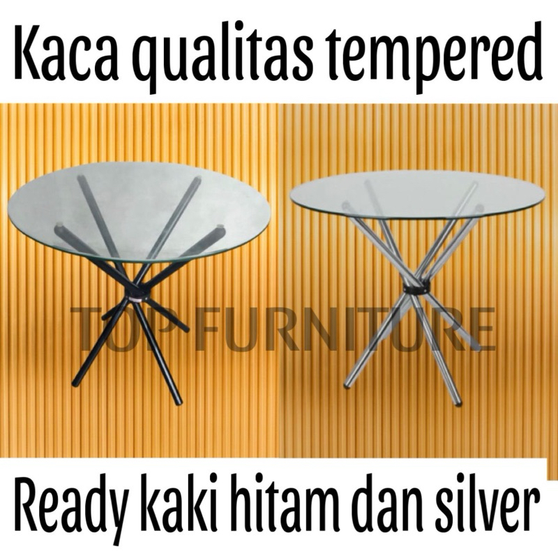 Jual meja kaca bulat meja makan meja pameran meja tamu meja cafe meja ...