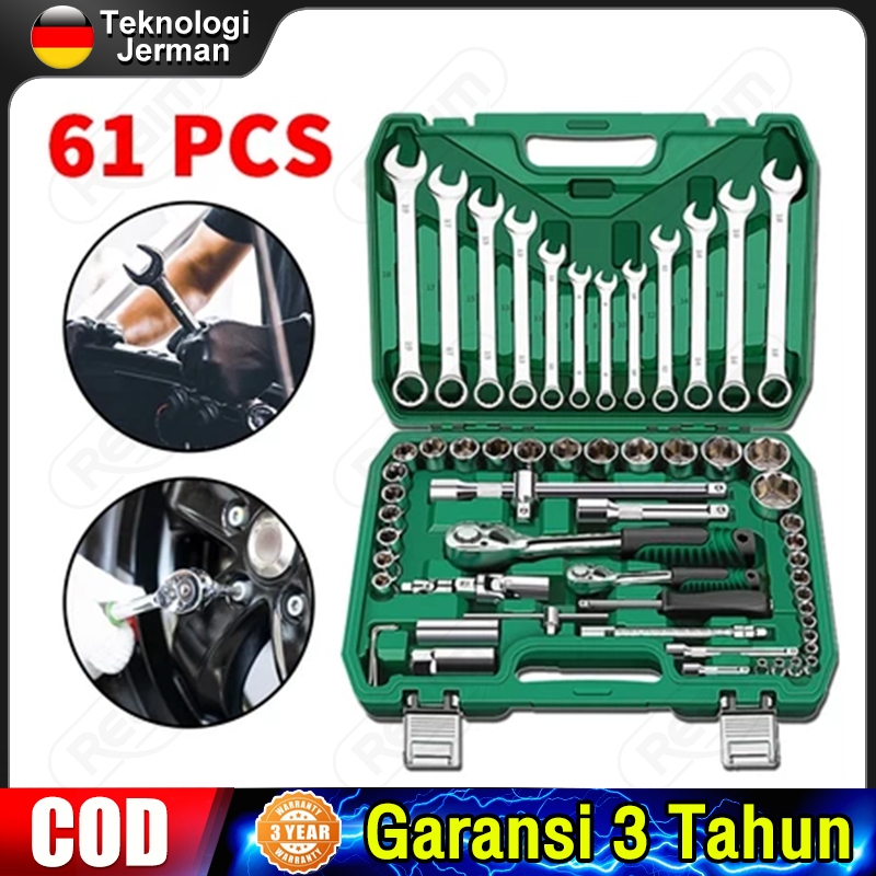 Jual 61PCS Tool Kit Set Kunci Toolkit Toolbox Alat Mobil Set Kotak Alat ...
