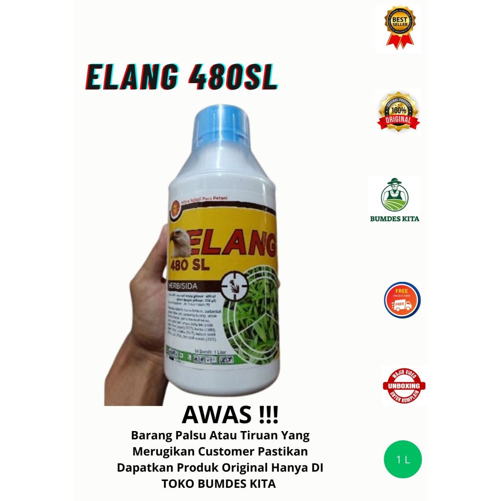 Jual HERBISIDA ELANG 480SL 1 LITER ORIGINAL GARANSI | Shopee Indonesia