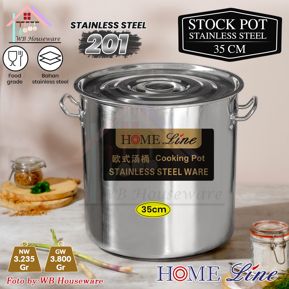 Jual HOMELINE Panci dandang Stainless jumbo besar 35cm / stockpot ...