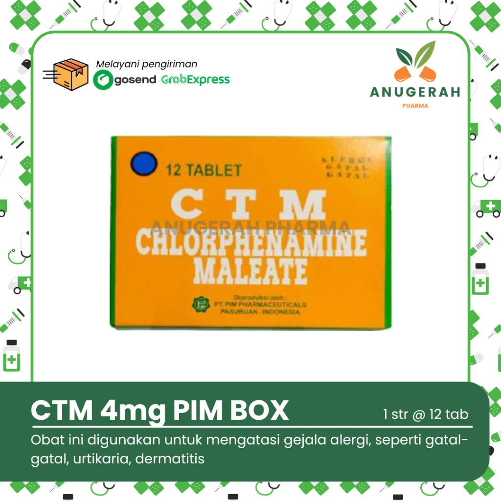 Jual CTM 4mg PIM Box isi 12 Tablet - Obat Anti Alergi | Shopee Indonesia
