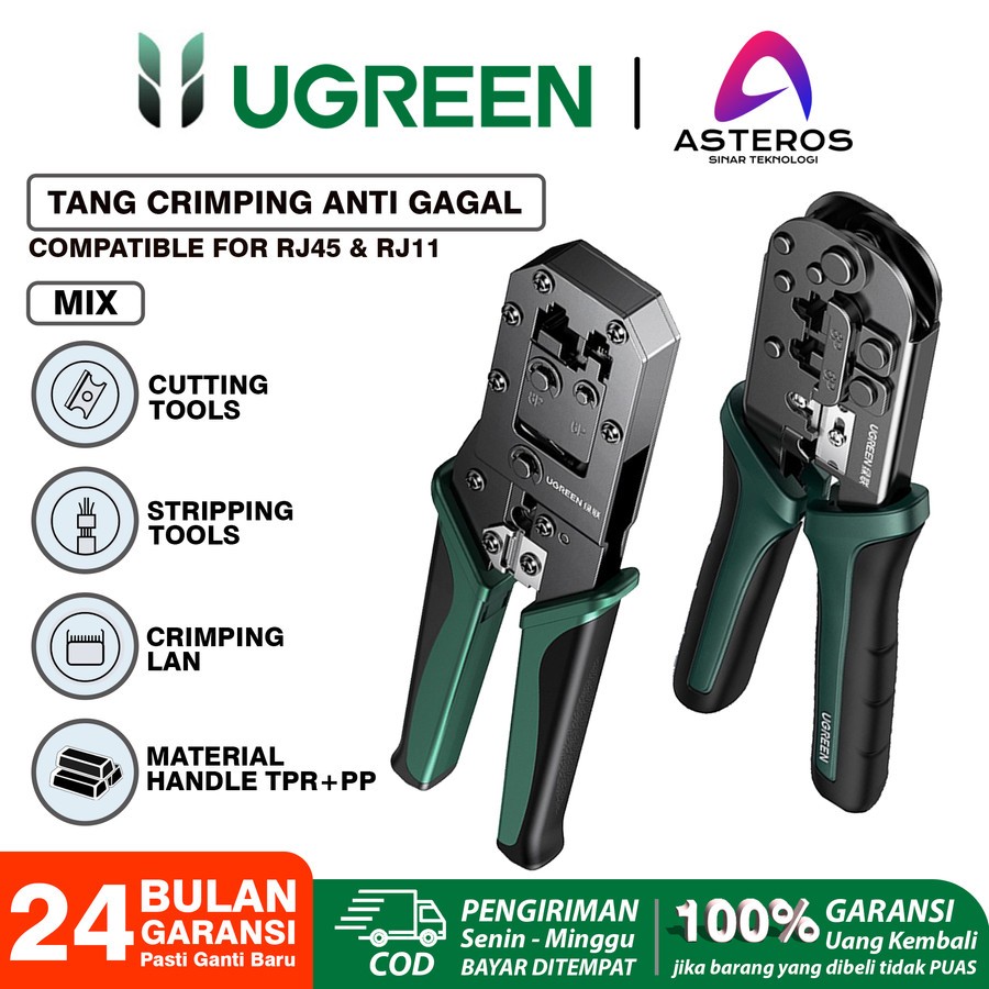 Jual Tang Crimping Tool UGREEN RJ11 / RJ45 Cat 6 Crimp/Cut/Strip - UGREEN 70683 10952 Crimping ...