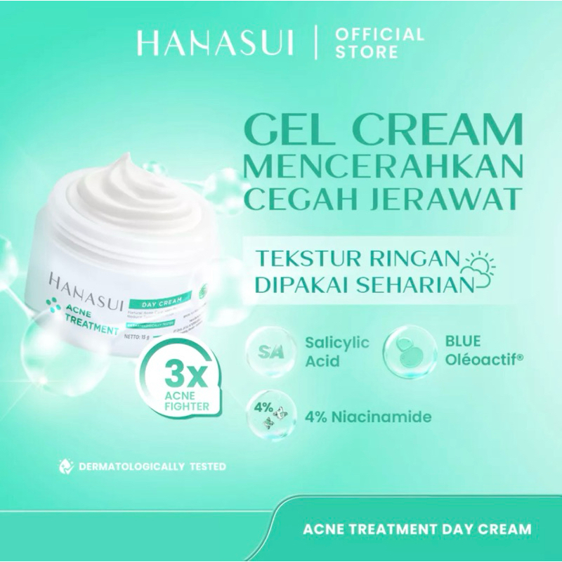 Jual Hanasui Day Cream Acne Treatment | Shopee Indonesia