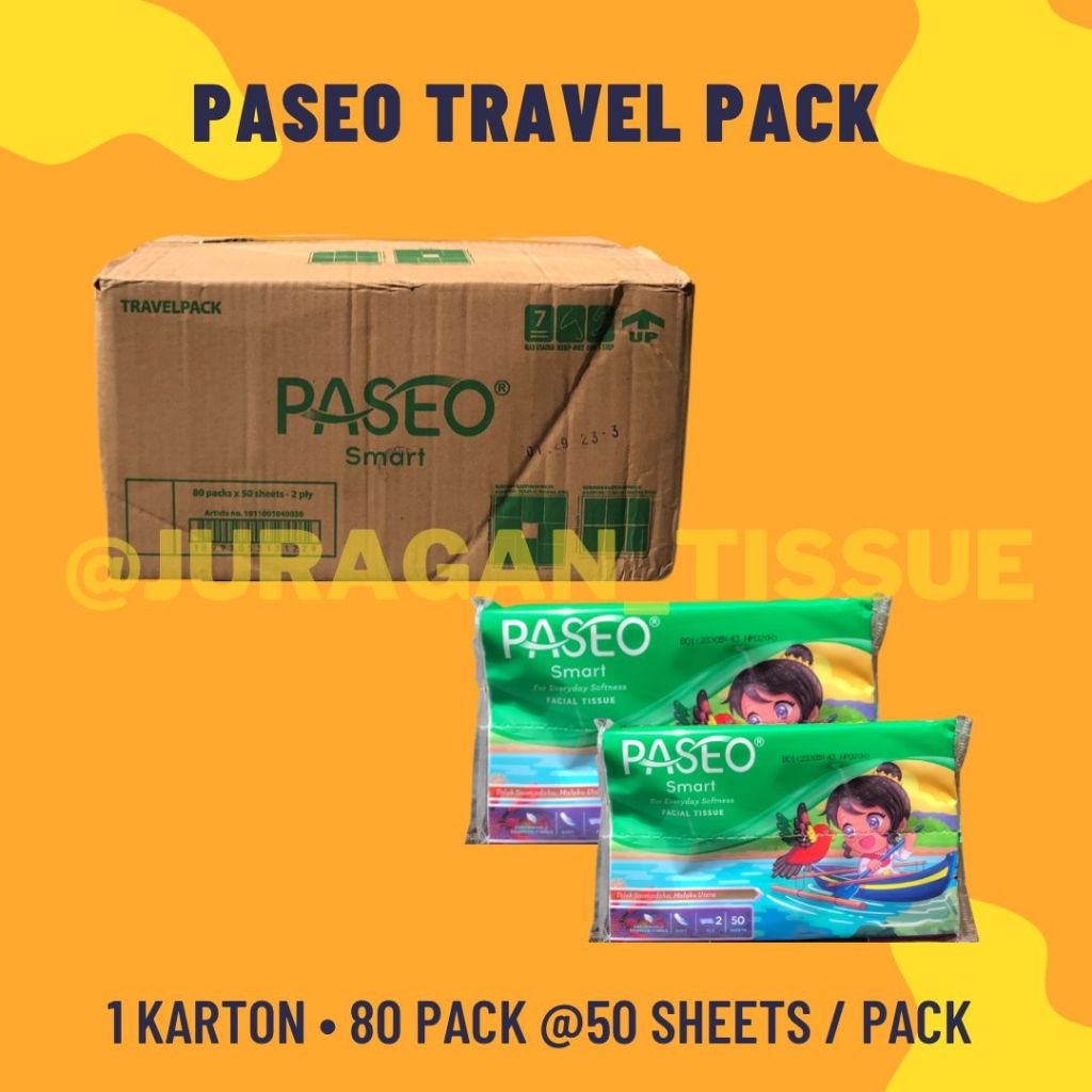 Jual ( 1 Dus ) Tissue Paseo Travel Facial Tissue 1 Dus 80 Pack | Shopee ...