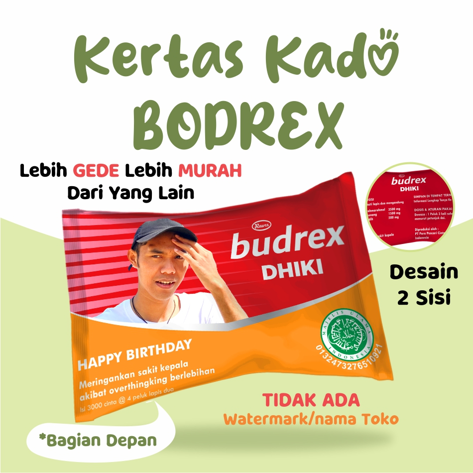 Jual KERTAS KADO CUSTOM BODREX DEPAN BELAKANG BUNGKUS KADO | Shopee ...
