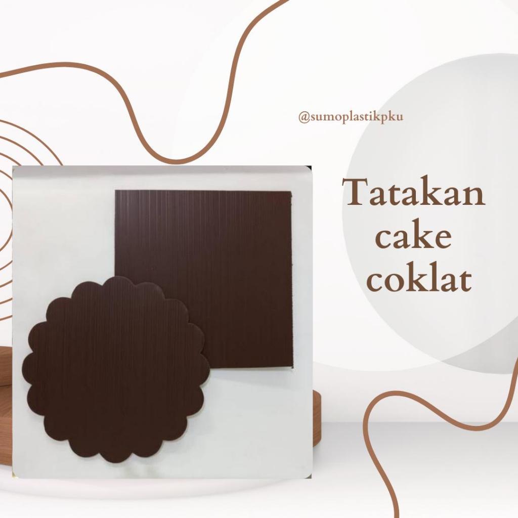 Jual Tatakan Kue Plastik Coklat / Alas Kue Plastik Kotak / Cake Board ...