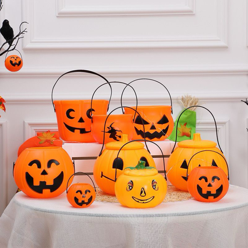 Jual Halloween pumpkin/tas keranjang permen halloween/keranjang labu ...