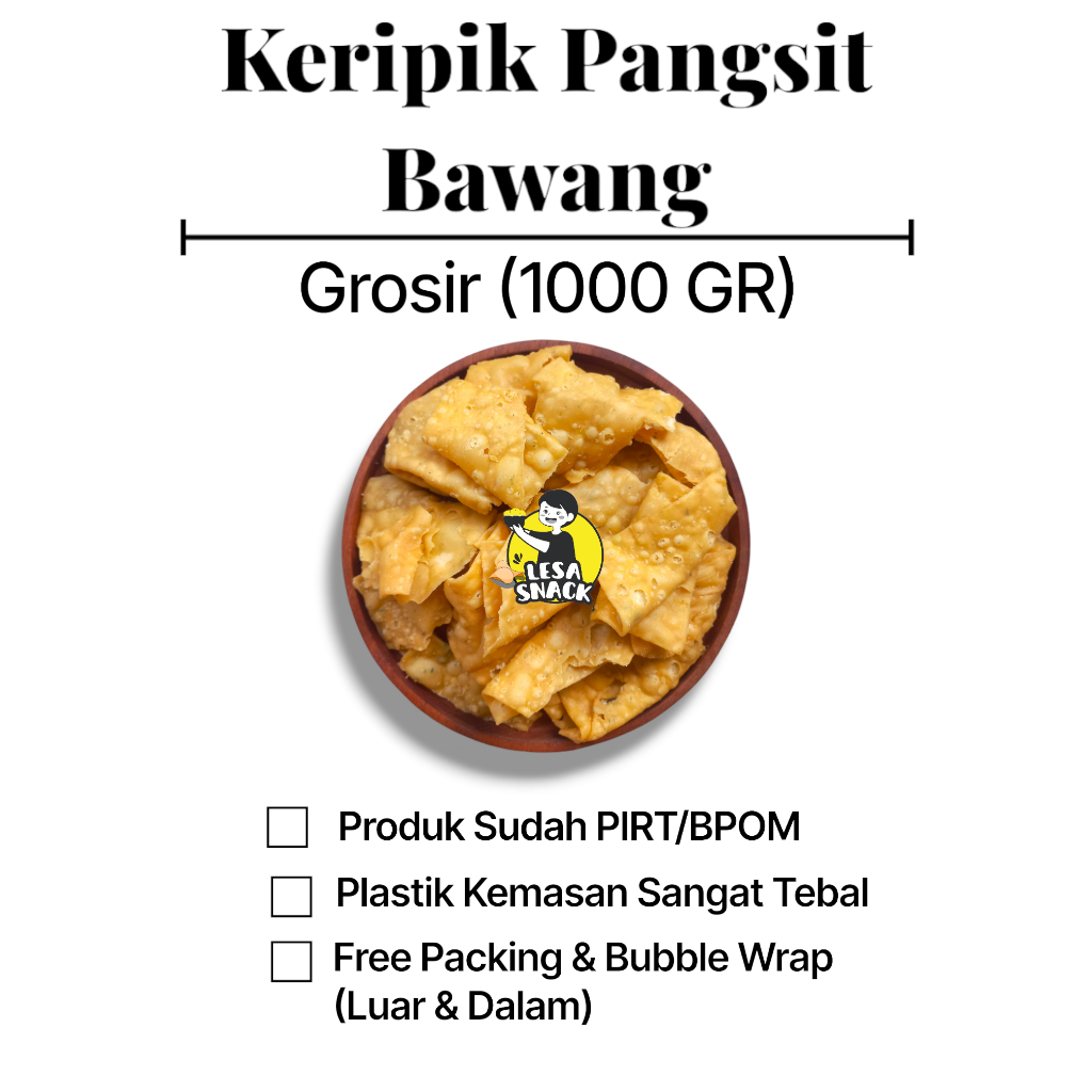 Jual Keripik Pangsit Bawang Original Snack Kiloan Rasa Gurih & Renyah ...