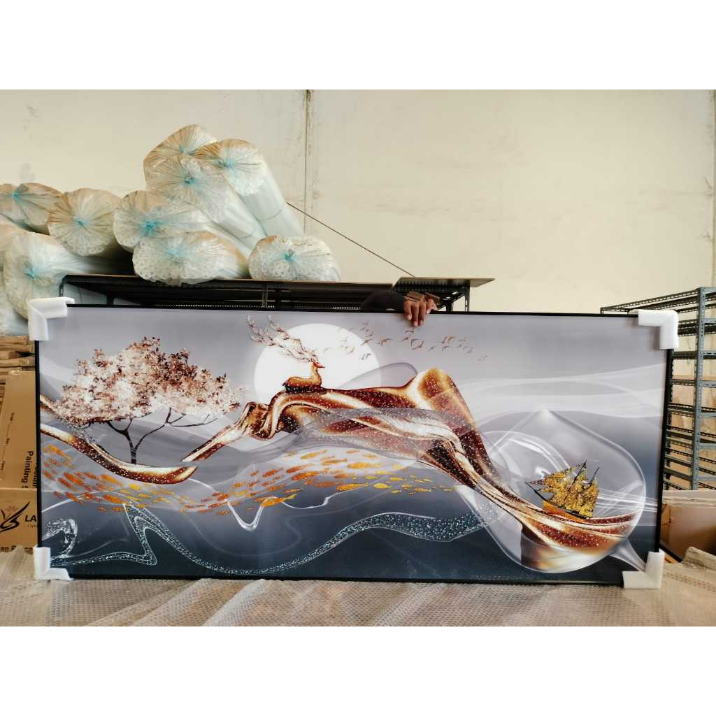 Jual Lukisan Dinding Diamond Crystal Painting Bentuk Persegi Frame ...