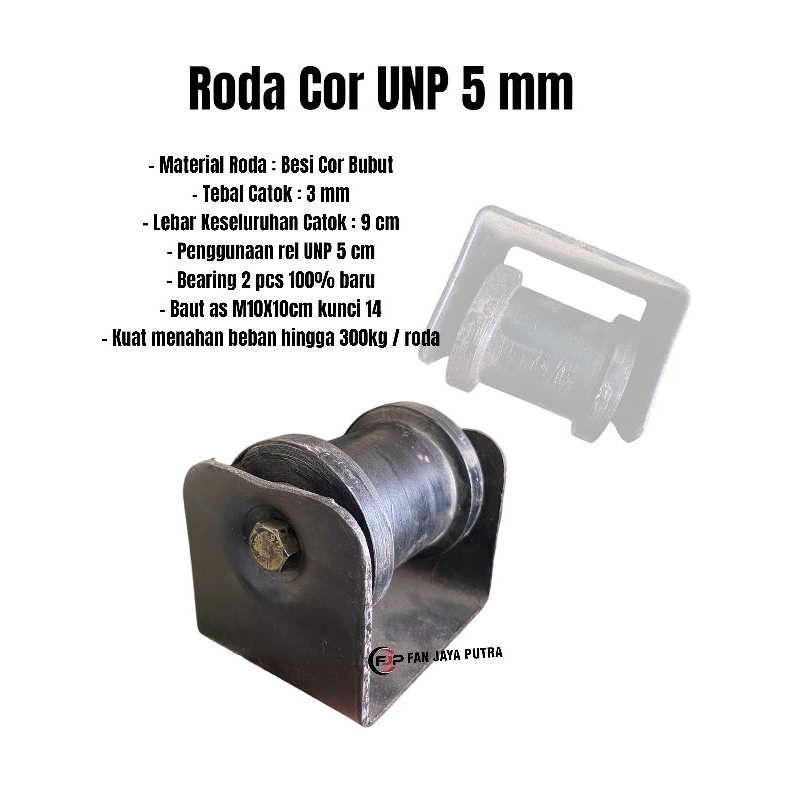 Jual Roda Cor UNP 50mm | Roda Pintu Pagar Besi Canal UNP 5 cm | Shopee ...