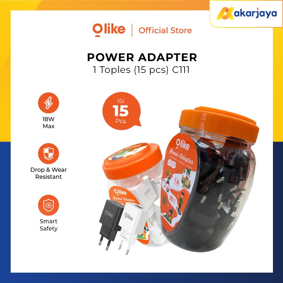 Jual (1Toples | 15pcs) OLIKE C111 Batok Charger 1A Travel Adaptor USB ...
