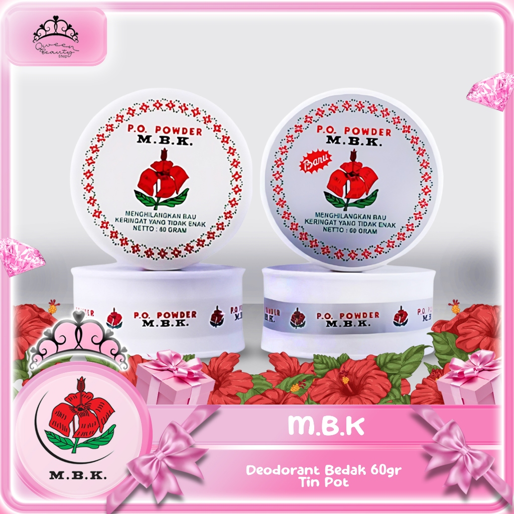 Jual M.B.K Deodorant Bedak 60gr Tin Pot | P.O Powder MBK Tawas Ketiak Anti Bau Biang Keringat ...