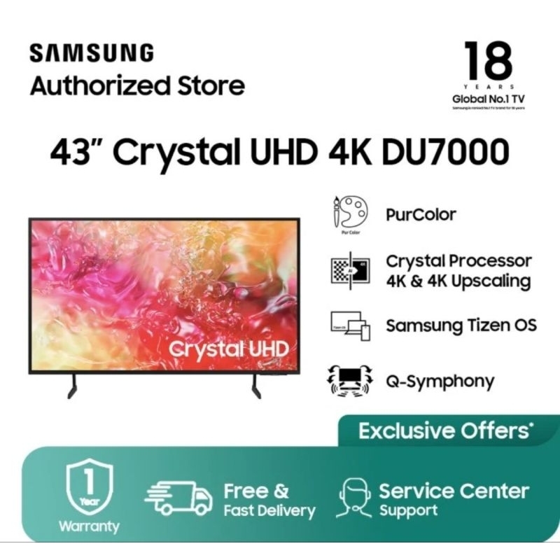 Jual SAMSUNG TV LED 43 INCH 43DU7000 SMART TV UHD 4K | Shopee Indonesia