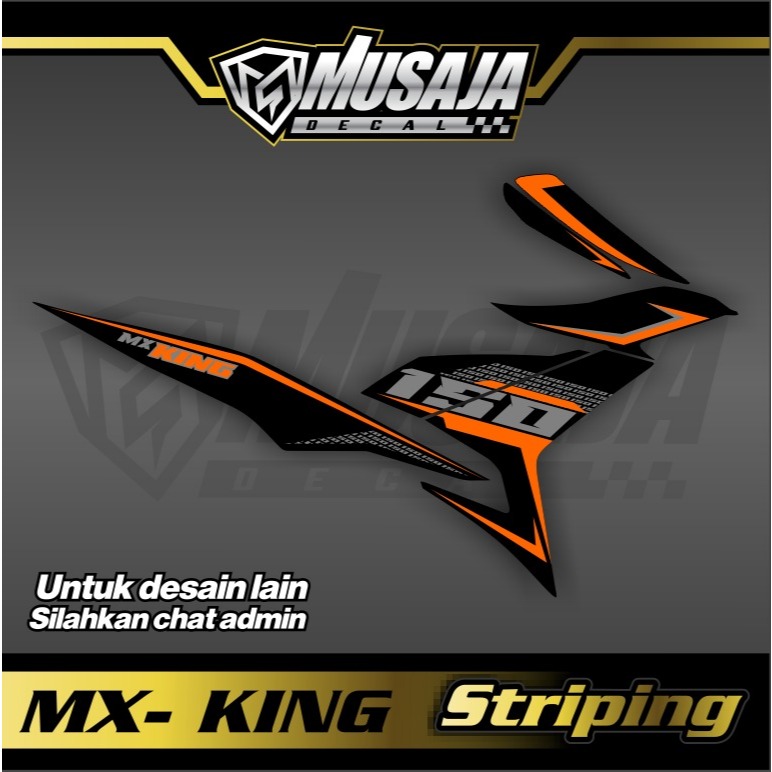 Jual Striping mx king putih oren abu transparan uv glossy non full body ...