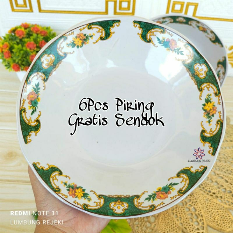 Jual 6PCS PIRING KERAMIK LILIA 8INC GRATIS SENDOK / 6PCS PIRING MAKAN ...