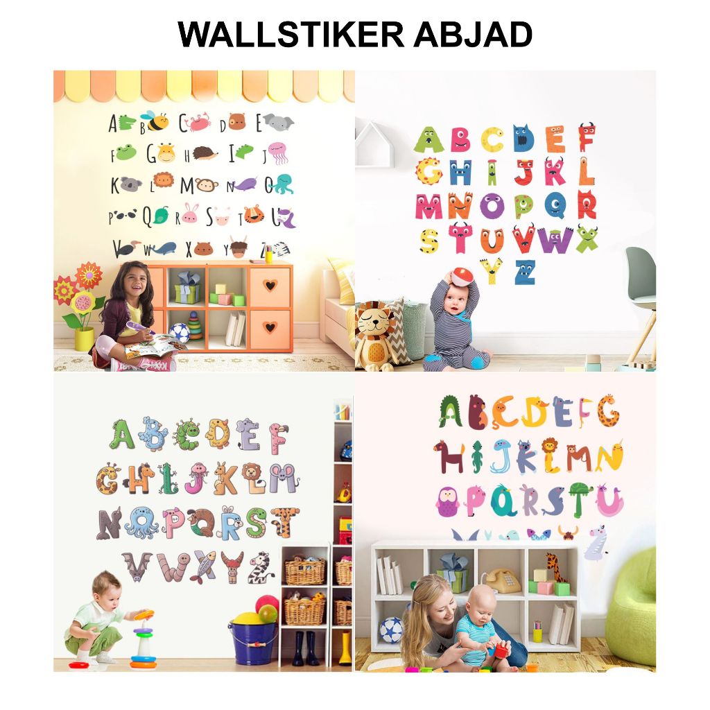 Jual Semesta Wall Sticker Abjad Animal Hewan Anak Study Stiker Dinding ...