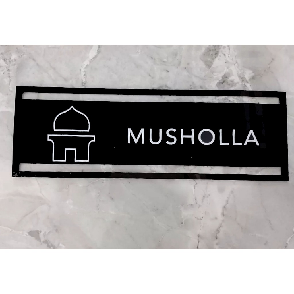 Jual Sign Akrilik Musholla Laser Cut UV Print Modern Label Sign ...