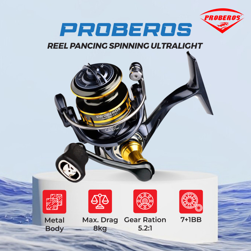 Jual Reel Pancing PROBEROS PR800 rasio 5.2:1 7+1BB max drag 4-7KG Reel ...