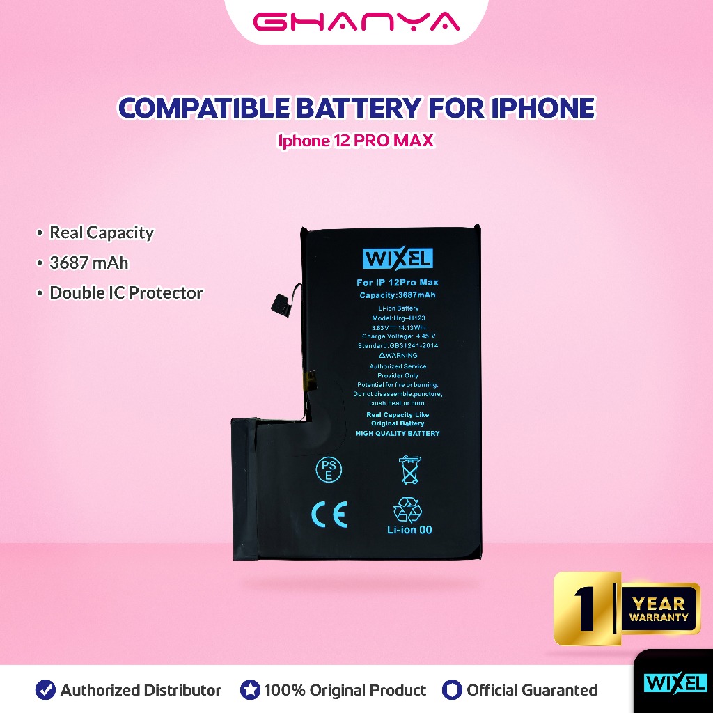 Jual WIXEL Baterai Iphone 12 PRO MAX Batre Batrai Battery Dual Double ...