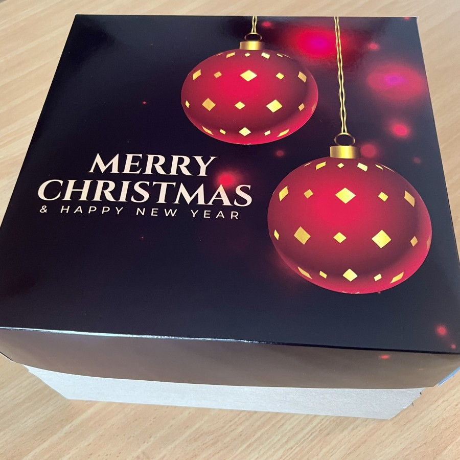 Jual Kotak Packaging Parcel Christmas Cake Box Hampers Natal Ukuran ...