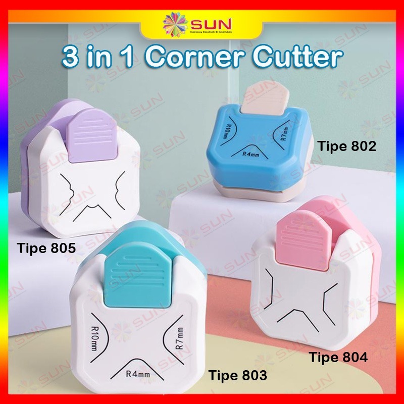 Jual Round Corner Cutter 3 in 1 Pemotong Sudut Corner Puncher Rounder ...