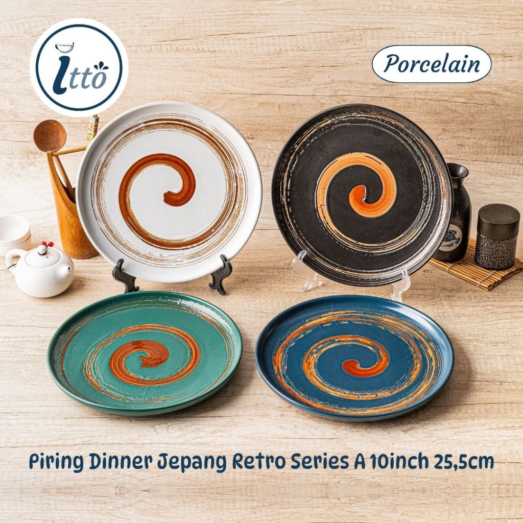Jual Piring Dinner Jepang Retro Series A 10inch 25,5cm Porcelain ...