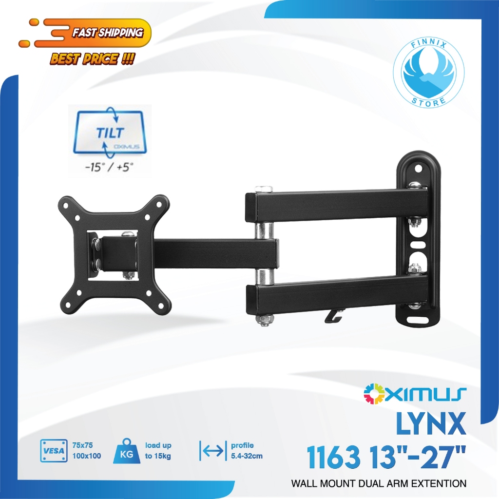 Jual Bracket TV LED MONITOR 13" Inch - 27" Inch Oximus Lynx 1163 - Wall ...