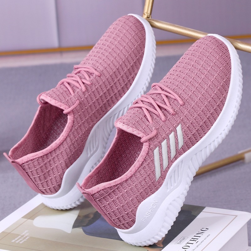 Jual WEIMPORT Sneakers Casual Sporty Wanita Motif Polos Rajut Running ...